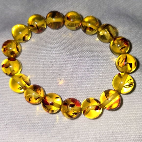 Jewelry | 12mm Amber Golden Flower | Poshmark